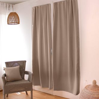 Enjoy Home ED ENJOY HOME Verdunkelungsvorhang, Stangentasche, Naturbeige, 90 x 210 cm, 100% Polyester, Stoff &Ouml;ko-TEX, Kollektion Lakritze