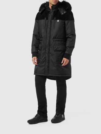 Billionaire Boys Club Parka en nylon rembourr&eacute; longueur genou avec capuche et col en fourrure
