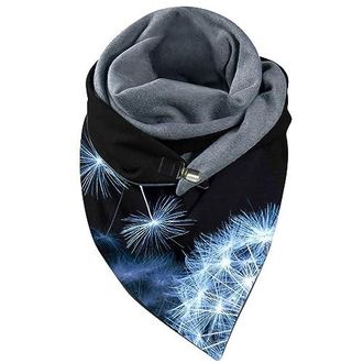 Generic &Eacute;charpe Triangle Femme Hiver Avec Bouton Vintage &Eacute;L&eacute;Gant Couleur Unie &Eacute;Charpe Chaud Coton R&eacute;Tro Automne Hiver Doux Wrap Scarf Ch&acirc;le