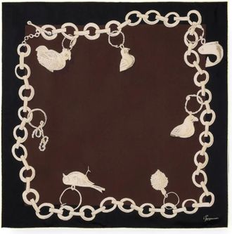 Jacquemus Femme, Accessoires, Brun, Taille: ONE Size Foulard en soie Pampille