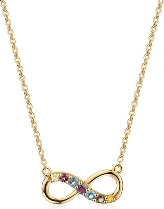 Zeeme Gemstones Collier 925/- Sterling Silber vergoldet Infinity