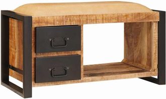 vidaXL Sitzbank mit Schubladen Braun 80 x 35 x 40 cm Massivholz Mango vidaXL