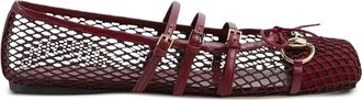 Gucci Ballerinas mit Mesh-Einsatz - Rot