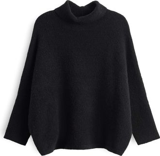 someday Damen Pullover | TIOLA Detail Regular Rollkragenpullover aus Boucl&eacute; Strick Black, S