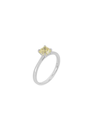 Bespoke platinum & cushion-cut fancy yellow diamond ring 1.03ct 53EU