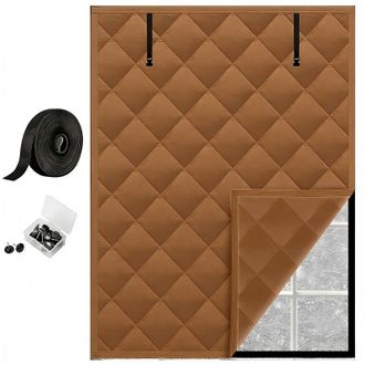 Generic Fenster D&auml;mmfolie Mit Schalld&auml;mmung, Thermovorhang Rollbar, Thermo Cover, K&auml;lteschutz W&auml;rmeschutzvorhang, F&uuml;r K&uuml;che, Terrasse, Wohnzimmer(Brown,W150 x