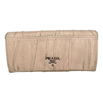 Prada Portefeuille en cuir vintage Pre-owned - Femme - Pre-owned - Rose - Taille: ONE Size