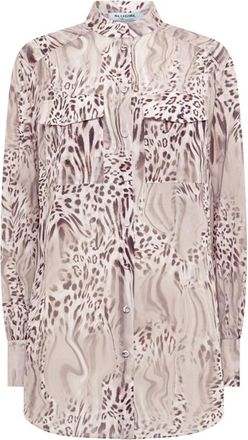 Blugirl Femme, Blouses et Chemises, Multicolore, Taille: 40 FR Camicia Over in Seta Animalier