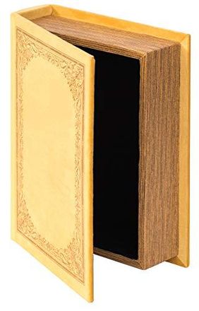 Vintiquewise Dekorative Schmuckschatulle in Buchform, Vintage-Stil, Gelb
