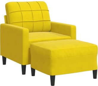 vidaXL Sessel mit Hocker Gelb 60 cm Samt Vidaxl