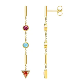 Thomas Sabo Thomas Sabo, Femme, Accessoires, Jaune, Taille: ONE Size Boucles doreilles Pierres Colorées Or Multicolore