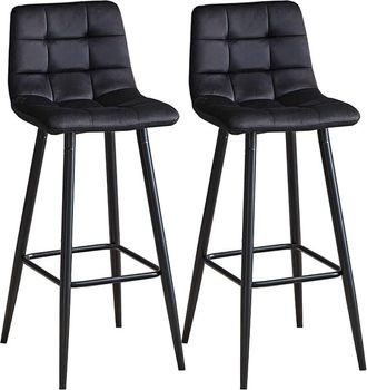 Generic 2er-Set Tresenhocker, hohe Barhocker, 65 cm Sitzh&ouml;he, weiche R&uuml;ckenlehne und Metallbeine