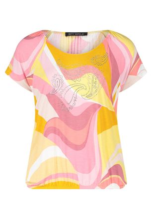 Betty Barclay Damen Printshirt mit Gummizug 44, Ros&eacute;/Yellow