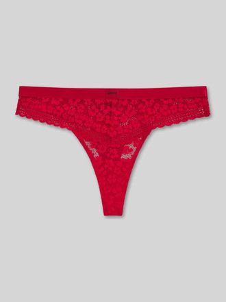 HUGO BOSS String mit zarter Spitzenfront