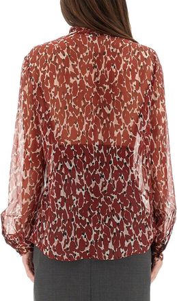 Saint Laurent Printed Silk Shirt - Red