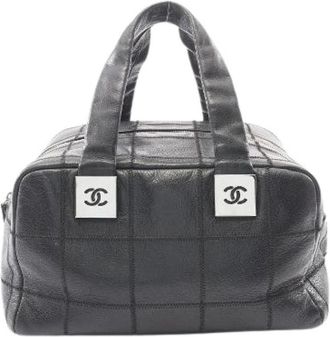 Chanel Sac &agrave; main Chanel doccasion en cuir Caviar (Chocolate Bar) - Femme - Pre-owned - Noir - Taille: ONE Size