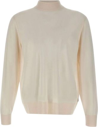 HUGO BOSS Pull &agrave; col roul&eacute; en laine vierge - Homme - Pulls - Beige - Taille: S