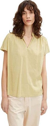 Tom Tailor Damen Basic Bluse 1031260, 28725 - Light Moderate Olive, 38
