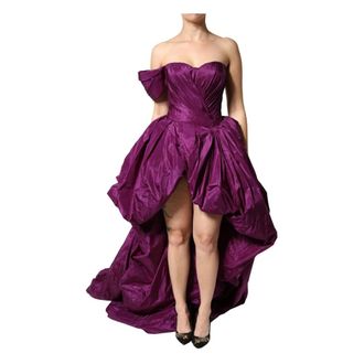 Dolce & Gabbana Tr&auml;gerloses A-Linien-Kleid mit asymmetrischem Schnitt - - Dresses - Damen - Lila - S