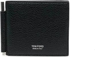 Tom Ford Homme, Accessoires, Noir, Taille: ONE Size Portefeuille &agrave; pince-billets en cuir grain&eacute; T Line