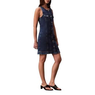 Calvin Klein Robe sans manches en denim de coton