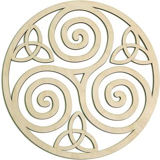 Generic Keltische Kunst - Irische Symbole, keltische Dreifach- | Triskele Knot Wandkunst aus, Wanddekoration, 27,9 cm, Dreifach-Helix-, Holzknoten für Zuhause