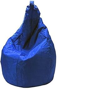 Talamo Italia Dmora Pouf de couleur unie, couleur bleue, Dimensions 80 x 120 x 80 cm