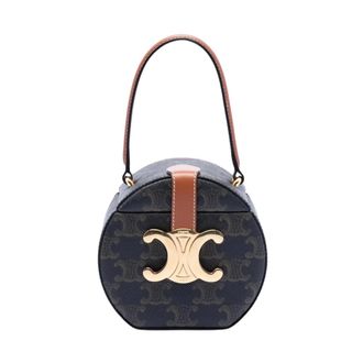 Celine Pre-owned Runde bedruckte Lederhandtasche - - Pre-owned - Damen - Braun - ONE SIZE