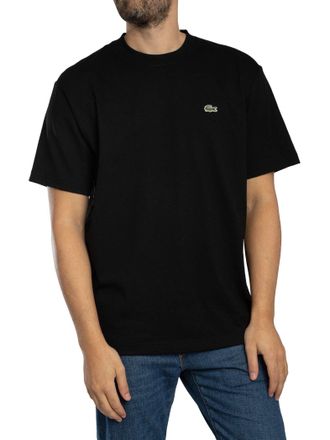 Lacoste T-Shirt Aus Schwerem Baumwolljersey, Schwarz