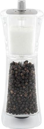 Grunwerg 9175M gmill Luxus Kombinierte Salz und Pfeffermühle aus Acryl und Keramik - 18cm hoch, rechteckig, Transparent