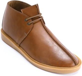 AlltheMen Desert Boots Hommes Cuir Casual Chaussures à Lacets à Deux OEillets Casual Bottines Chukka Café 40