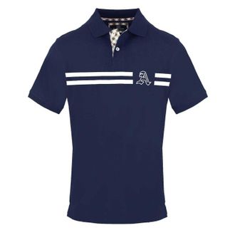 Aquascutum Poloshirt f&uuml;r Herren, Mit Kragen, kurz&auml;rmlig (Marine)