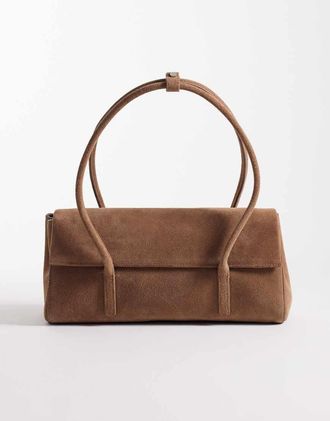 Mango Sac port&eacute; &eacute;paule 100 % daim - Caramel-Brown