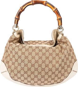 Gucci Crossbody Bags - Gucci GG Monogram Bamboo Handbag - Gr. unisize - in Braun - f&uuml;r Damen