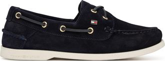 Tommy Hilfiger Mokassins Tommy Hilfiger Hilfiger Suede Boat Shoe FW0FW09338 Dunkelblau