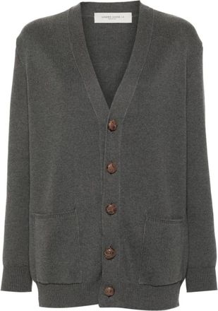 Golden Goose Cardigan Melange avec Logo Imprim&eacute; - Femme - Pulls - Gris - Taille: 36 FR