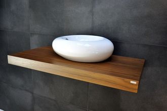 Carl Svensson Edler Waschtisch Waschtischplatte Nussbaum/Walnuss inklusive Halterung WT-100