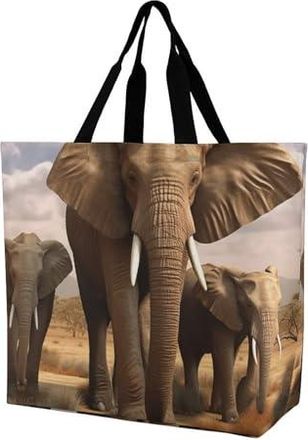 Generic La Famille Des &Eacute;l&eacute;phants Sac A Main Femme Imperm&eacute;able Tote Bag D&eacute;contract&eacute; Sac Fourre-Tout Pour Gym Travail Universit&eacute;