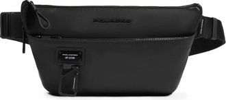 Piquadro Homme, Sacs, Noir, Taille: ONE Size Sac banane extensible en cuir avec poche pour Piquadro Smart Tracker