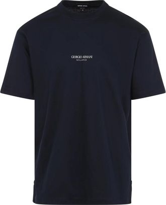 Giorgio Armani Blaues T-Shirt f&uuml;r M&auml;nner - - Tops - Herren - Blau - S