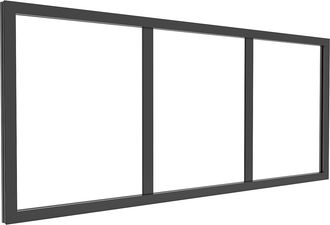 Vente-Unique Atelier-Oberlicht - thermolackiertes Aluminium - 93 x 40 cm - Schwarz - Bayview