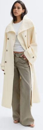 Gina Tricot Trenchcoat - Damen Mantel - langer Trenchcoat mit G&uuml;rtel und Schlitz