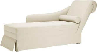 vidaXL Fauteuil long avec traversin et accoudoir droit cr&egrave;me velours Vidaxl