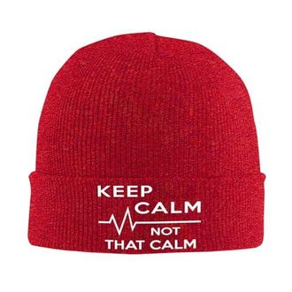 Generic Gardez Votre Calme, Pas Si Calme Que &Ccedil;a. Femme Homme Watch Cap Coupe-Vent Bonnets Hiver Chaud Bonnet De P&ecirc;cheur pour Cyclisme Randonn&eacute;e Ski