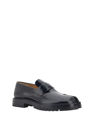 Maison Margiela Mens Tabi Loafers Black Calf Leather Bos Taurus