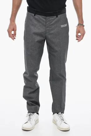 Off-white Ma&szlig;geschneiderte Hose mit Glitzereffekt und Satin-Detail Off-White