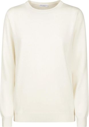 Brunello Cucinelli Femme, Pulls, Beige, Taille: 42 FR Pull en cachemire