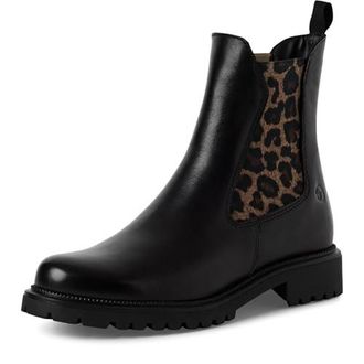 Tamaris Bottines Chelsea pour femme 1-25427-41 - Noir/léopard - Taille 36 EU, Noir/léopard, 36 EU