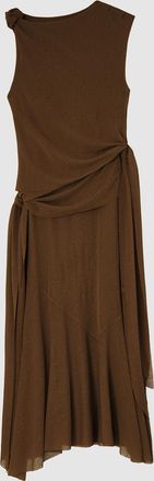 Ganni Robe Marl Mesh Draped Knot Demitasse