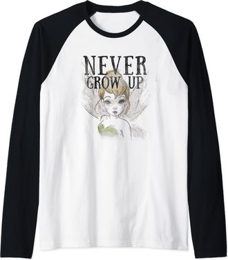 Disney Peter Pan Tinkerbell Sketch Never Grow Up Raglan